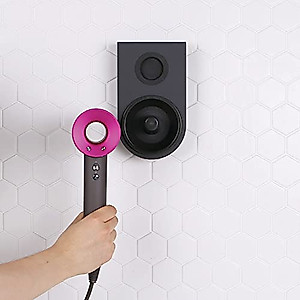 Magnet Bracket Stand Holder for Supersonic hair dryer, Simple Wall Mounted Storage Rack Organizer for Supersonic Hair dryer and 1 Nozzle, No Drilling installation, (Off White)