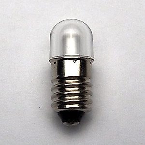 GutReise AC/DC E10 Bulbs, 10pcs 9 Volt Cold White E10 Replacement Bulbs Miniature Screw LED Lamps 0.5Watts 65Lm (9 Volt, Cold White)