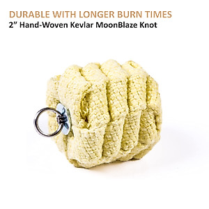 FIRE MECCA Replacement Fire Poi/Rope Dart Heads – 2 Inch Woven Kevlar MoonBlaze Head – Set of 2 – Martial Arts, Meteor Hammer, Flow, Spinning, Circus, Dance Prop – for Festivals & Performances