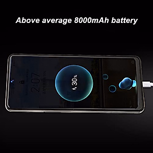 P60 Pro Smartphone 7.0 Inch for Android 11.0 MT6893 Quad Core Cell Phone 4GB 64GB 8000mAh Phone with Front 8MP Rear 16MP 100‑240V White Full Screen Dual SIM Unlocked Phone