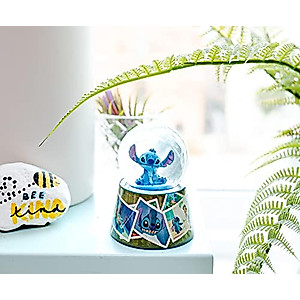 Disney Lilo & Stitch Vintage Photos Mini Light-Up Snow Globe with Swirling Glitter | 3 Inches Tall