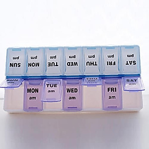Weekly Pill Case Double Row Combined Daily Pill Box Organizer with Lid 7 Day Pill Organizer Home Supplies Organizers and Storage