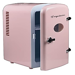 Frigidaire Pink EFMIS129- AMZ EFMIS129 Mini Portable Fridge, 4 litres Capacity Chills Six 12oz Cans, 100% Freon-Free & Eco Friendly, Beverage Cooler