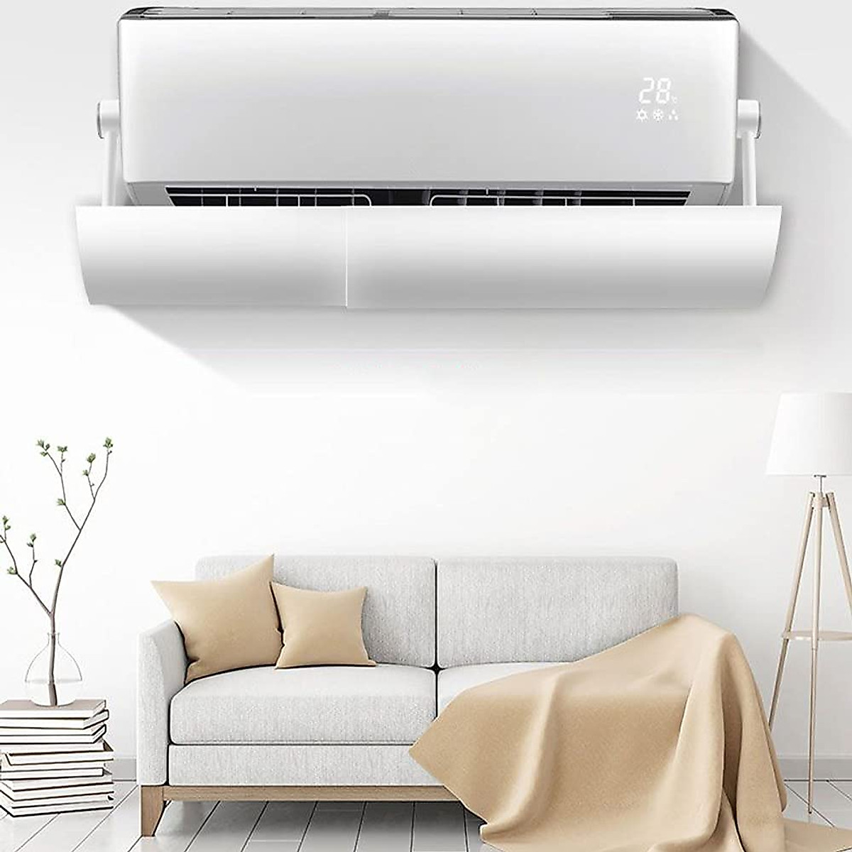 Retractable Air Conditioner Air Deflector, Universal Adjustable Air Conditioning Deflector Air Diverter Cover Telescopic Anti-Wind Baffles Anti Direct Blowing Windshield Wind Guide