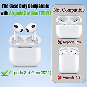 [3 Pack] Funny AirPods 3rd Generation Case, 3D Cartoon Character Cute Aripod Case for Airpods 3 Kawaii Airpods 3 2021 Cover for Men Boys Silicone Protective Case with Keychain Accessories