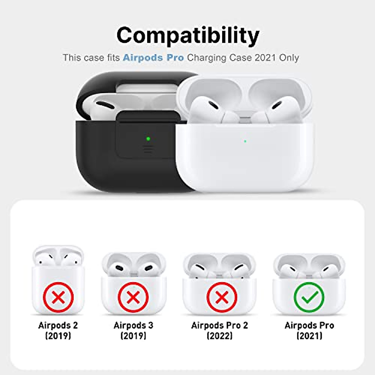FUNLINK for Airpod Pro Case Cover, [Upgrade Secure Lock] AirPods Pro 1st Generation Case Shockproof Silicone Skin Protective iPod Pro Case with Keychain for Apple Airpods Pro Case 2019
