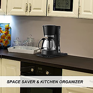 Kitchen Appliance Sliding Tray - Coffee Maker Sliding Caddy with Rolling Wheels Under Cabinet Countertop Storage Organizer Moving Slider Extra Wide for Kitchenaid Stand Mixer Air Fryer Toaster Blender