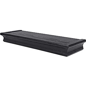 HIGH & MIGHTY 515605 Decorative 18" Floating Shelf Holds up to 15lbs, Easy Tool-Free Dry Wall Installation, Beveled, Retail Packaging, Black