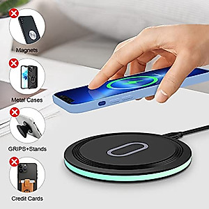 15W Wireless Charger Samsung Wireless Phone Charger Fast Charging Pad for Samsung Galaxy S23 Ultra S22 S21 S20 FE Note 20 10 9 8 S10 S9 S8 A14 A53 A23 A13 A32, iPhone 14 13 12 11 Pro Max SE XR XS X 8