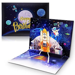 BYKOOO Birthday Card, Musical Pop Up Cards w Light, Birthday Cards w Cool Sound Effects and, Celebrate Birthdays, Graduations, Weddings & Promotions w Congrats, Greeting Card w/Congrats Text on Cover