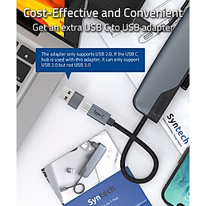 USB C to USB Hub 4 Ports, Syntech Type C to USB 3.0 Hub with a USB C to USB Adapter (USB 2.0), Thunderbolt 3 to USB Hub, iPad Pro, iMac