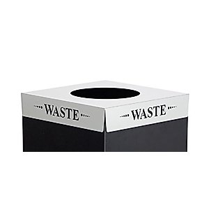 Safco Products 2990WA Square-Fecta Recycling Receptacle Lid, Waste (for use with Public Square Base Sold Separately), Silver