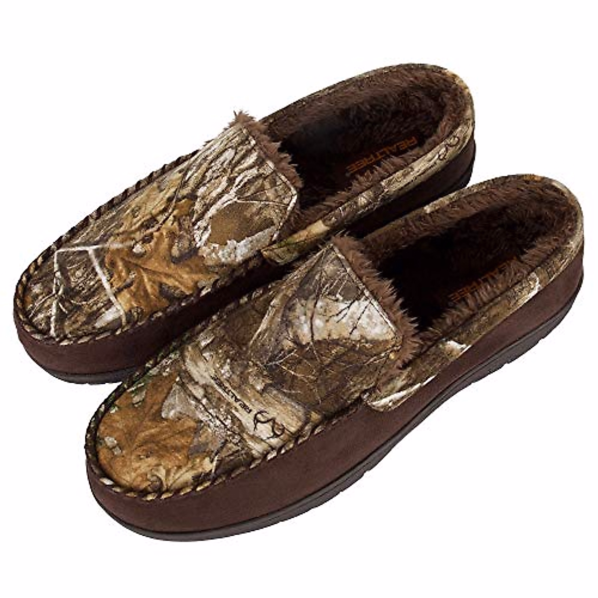 Realtree Men's Memory Foam Camo Moccasin House Slipper Indoor/Outdoor, Camo, Large