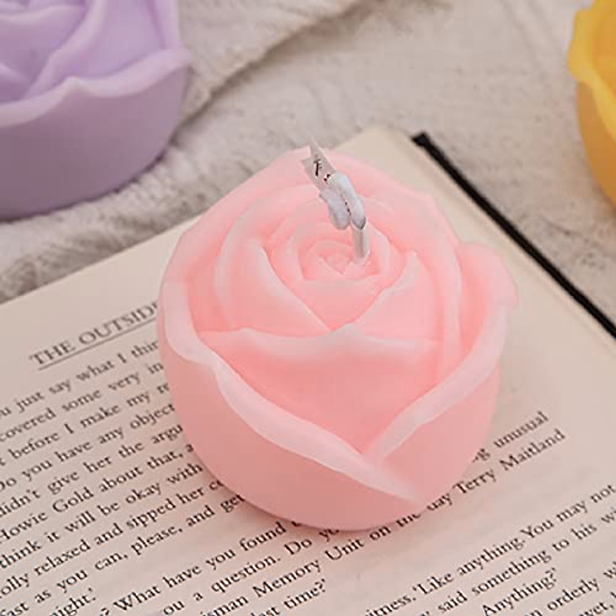 1 PCS Rose Shape Aromatherapy Scented Candle,Valentines Day Gifts for Her,Candles Gifts for Women,Aromatherapy Candles for Home Decor,Valentine Thanksgiving Christmas Gift for Women(Pink)