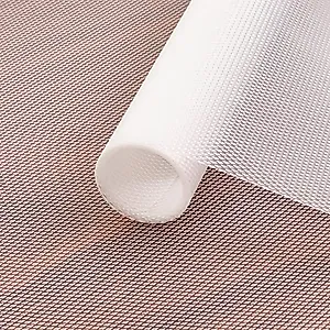 DTTEOME Shelf Liner, Non Adhesive Kitchen Cabinet Liner Drawer Mats, Easy to Cut Durable Non Slip Washable Oil Proof Pad for Fridge, Drawer, Pantry, Table, Shelves (Clear, 17.5 x 59 inch)