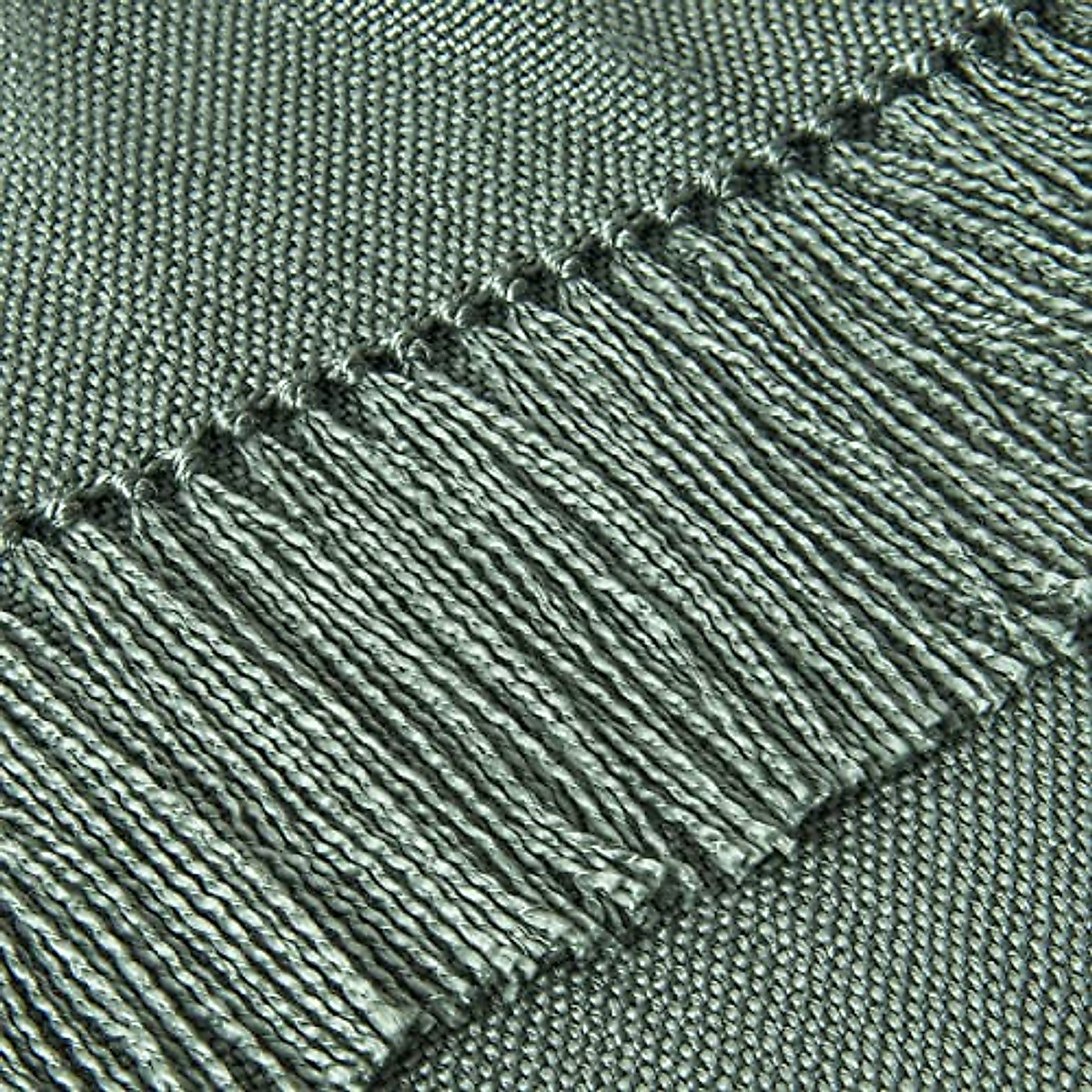 CozeCube Sage Green Throw Blanket for Couch, Boho Throw Blanket with Fringe Tassel, Light Fall Throw Blanket for Bed, Living Room Outdoor, Gift, Sage Green, 50"x60"