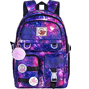 KLFVB Laptop Backpack for Girls, 15.6 Inch Cute Tie Dye College Bookbag, Anti Theft Water Resistant Large Computer School Bag for Teens Women Students - Purple
