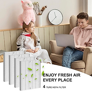 4 Pack C545 True HEPA Replacement Filter S Compatible with Winix C545, B151, P150, 9300 Air Cleaner Purifier, Replaces Winix Filter S 1712-0096-00 and 2522-0058-00