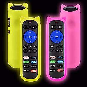 (Pack of 2) RC280 Remote Compatible with All Roku TV Remote wr Covers, for 32 40 43 49 50 55 65 70 75 80 Inch TCL/Onn/Hisense/Element/Sharp/Haier/Hitachi/LG/Sanyo/JVC/Magnavox/RCA/Westinghouse Roku TV