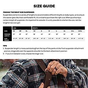 Welch, WK-3854Y-LEF-BLK, Tuff Stuff Work Suspenders for Men and Women - Button on Pants, Heavy Duty 2" wide Elastic, Adjustable Strap, for Jeans, Pants, and Trousers, Size Medium, Black