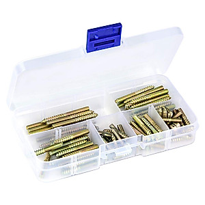 110pcs Hanger Bolts, M4 Dowel Screw Iron Double Ended Screws Zinc Plating Self Tapping Threaded Rods Bars Studs Woodworking