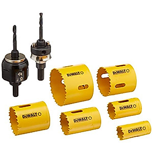 DEWALT Hole Saw Kit, Standard Electrician's Set, Bi-Metal (D180002) , Yellow