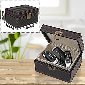 Faraday Box, [Carbon Fiber Texture] Diyife RFID Box for Car Keys, Key Fob Protector, Signal Blocker for Keyless Fob, Large Car Key Signal Blocker Cage, Signal Blocking Box for Car Keys Phones (Medium)