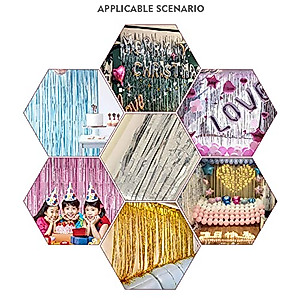 3 Pack Backdrop Curtains Party Decorations, Fringe Streamers Tinsel Backdrop Fringe Backdrop Party Backdrop Birthday Decorations, Party Décor Disco Party Decorations (3.3‘ x 6.6’, Blue)