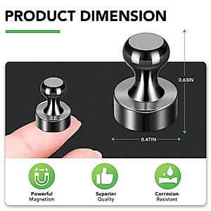 20 Pack Refrigerator Magnets Black Strong Whiteboard Magnets Small Magnets for Kitchen School Office