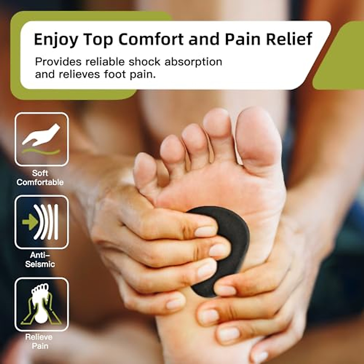 20-Pack Metatarsal Foot Pads for Pain Relief and Neuroma, Ball of Foot Cushions for Women and Men, 1/4” Thick, Support for The Forefoot and Sole, 10 Pairs