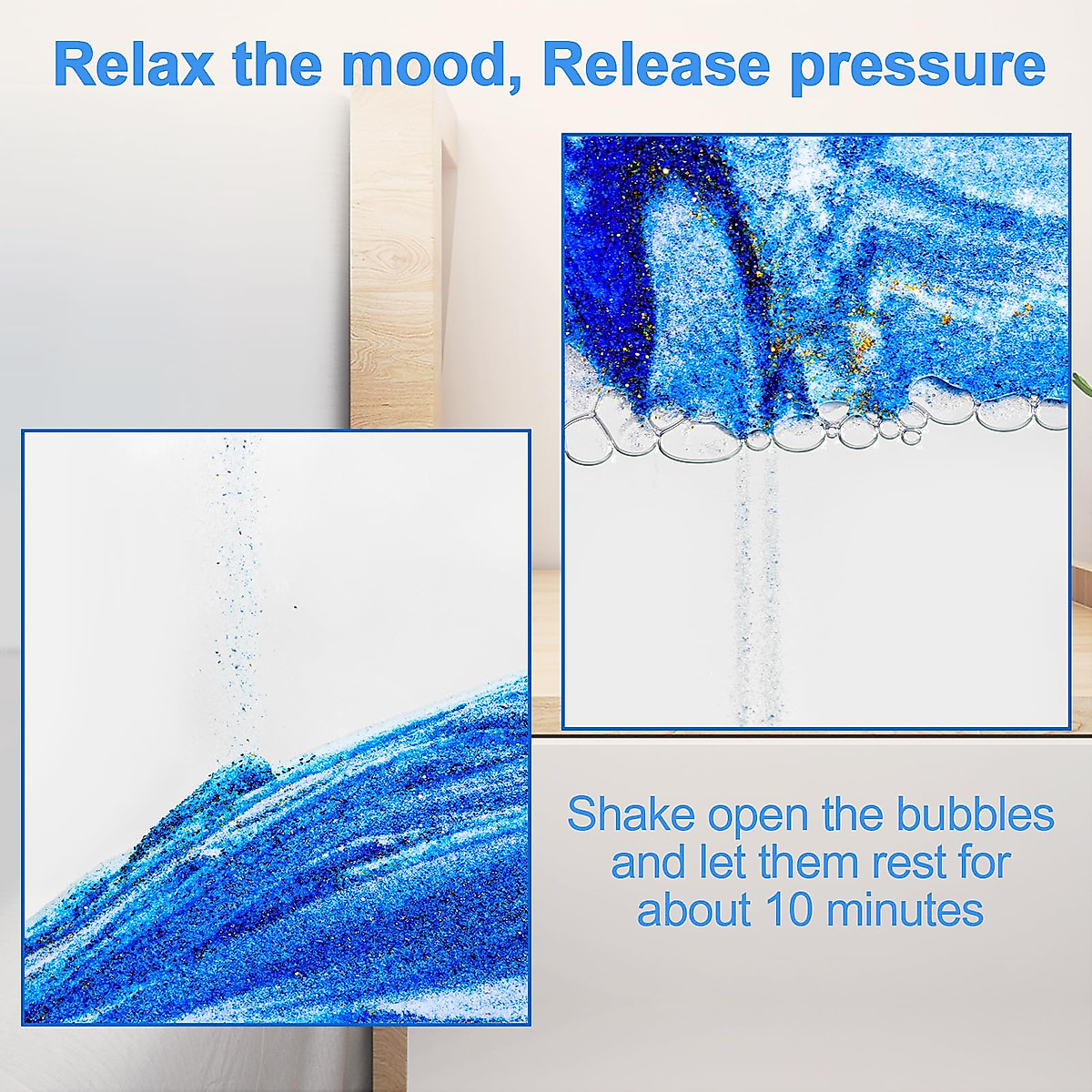 NIUCOO Sand Art Liquid Motion, Moving Sand Art Picture 3D Sea Sandscape, Flowing Sand Frame Adult Kid Large Desktop Art Toys (large)