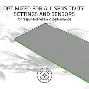 Razer Goliathus Extended Chroma Gaming Mouse Pad: Customizable Chroma RGB Lighting - Soft, Cloth Material - Balanced Control & Speed - Non-Slip Rubber Base - Mercury White