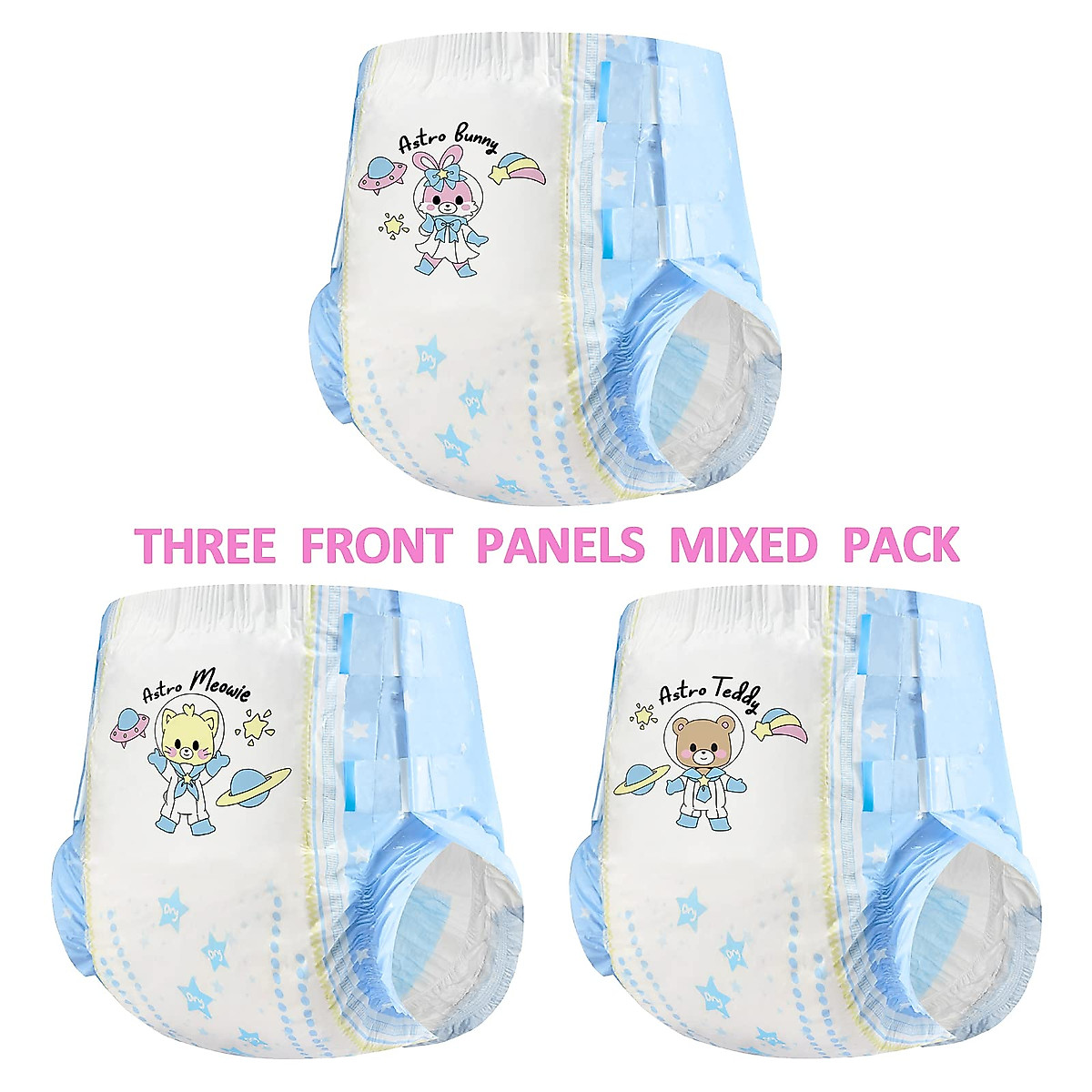 Littleforbig Printed Adult Brief Diapers 40 Pieces (4 Packs) - Astro Babies(L)