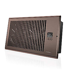 AC Infinity AIRTAP T6, Quiet Register Booster Fan with Thermostat 10-Speed Control, Heating Cooling AC Vent, Fits 6” x 12” Register Holes, Bronze
