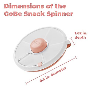 GoBe 2 Pack Kids Snack Spinner - Grey/Coral - Reusable Snack Container with 5 Compartment Dispenser and Lid - Leakproof, Spill-proof - For Toddlers, Babies, Home, Travel