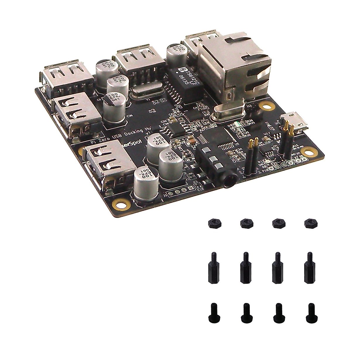 MakerSpot 5-Port Stackable USB Docking Hub for Raspberry Pi Zero V1.3 (with Camera Connector) and Pi Zero W/2W (with Bluetooth & WiFi)