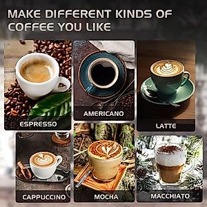 Seeutek Espresso Machine, 20 BAR Espresso Maker with Milk Frother Steam Wand, Compact Espresso Coffee Machine with Digital Touch Panel, 1350W, Cappuccino/Latte Machine for Home and Office
