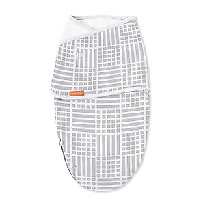 SwaddleMe Whisper Quiet Swaddle with Easy Change – Size Small/Medium, 0-3 Months, 1-Pack (Square Dance)