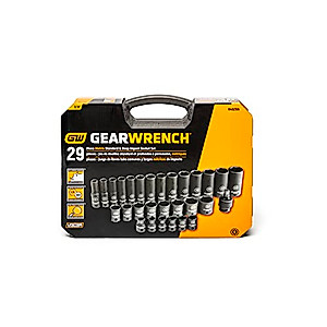 GEARWRENCH 29 Pc. 3/8" Drive 6 Pt. Impact Socket Set, Standard & Deep, Metric - 84925N