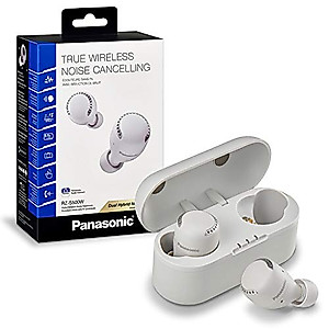 Panasonic Noise Cancelling Wireless Earbuds, True Wireless Earbud & In-Ear Headphones with Charging Case, IPX4 Water Resistant and Compatible with Alexa – RZ-S500W (Light Grey)