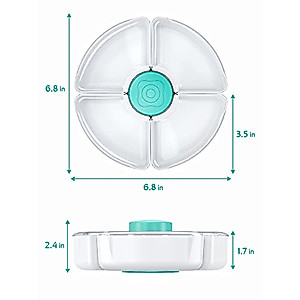 HEETA Baby Food Storage Container, Snack Box for Kids with 4 Removable Compartment and Lids, Reusable Snack Containers, Food Grade PP Material, BPA & PVC Free (Green)