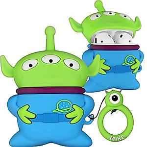 JoySolar for Airpod 1&2 Case Cute Cartoon Character 3D Soft Silicone Air Pods Funny Cover Kawaii Fun Cool Unique Design Shell Fashion Stylish Girls Kids Teens Women Cases for Airpods 1/2(ThreeEyes)