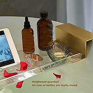 Acrylic Bathtub Tray Caddy Non-Slip Bath Tub Tray Table with Gold Brushed Handles,Reading Rack,Tablet Holder,Cellphone Tray and Wine Glass Holder (Size : Ripple+retractable-27.6")