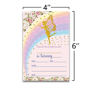 FujLoy Fairy Invitation, Fairy Birthday, Fairy birthday party, Fairy Birthday Decorations.（068）