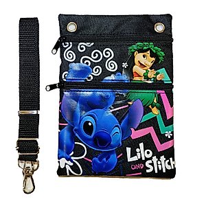 Lilo Stitch Black Mini Cross body Shoulder Multi Purpose Small Crossbody bag