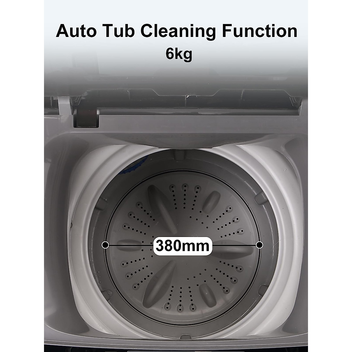 KRIB BLING Full-Automatic Washing Machine 17.7 lbs Small Compact Portable 10 Wash Program & 8 Water Level Compact Washer with LED Display Ideal for Apartments, RV, Camping, Grey