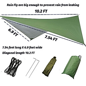 Camping Hammock with Mosquito Net and Rain Fly - Travel Hammock Bug Net - Hammock Tent for Outdoor Hiking Backpacking Travel Camping Accessories and Camping Gear…