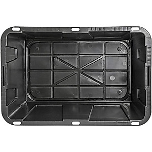 TeIdea 27Gal/108Qt 4 Pack Large Heavy-Duty Stackable Storage Plastic Bin Tote Container with Quick Snap Lid - Storage Tote With Handles/Snap Lid, 30-1/10" x 20-1/4" x 14-3/4", Black/Yellow