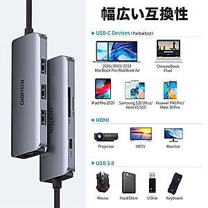 Medik MCH-A051-GY 7 in 1 Multi-Port Hub USB Type-C HDMI 4K USB 3.0 PD Support SD Card Reader Max 100W Converter Adapter MacBook Surface MCH-A051-GY Dark Gray