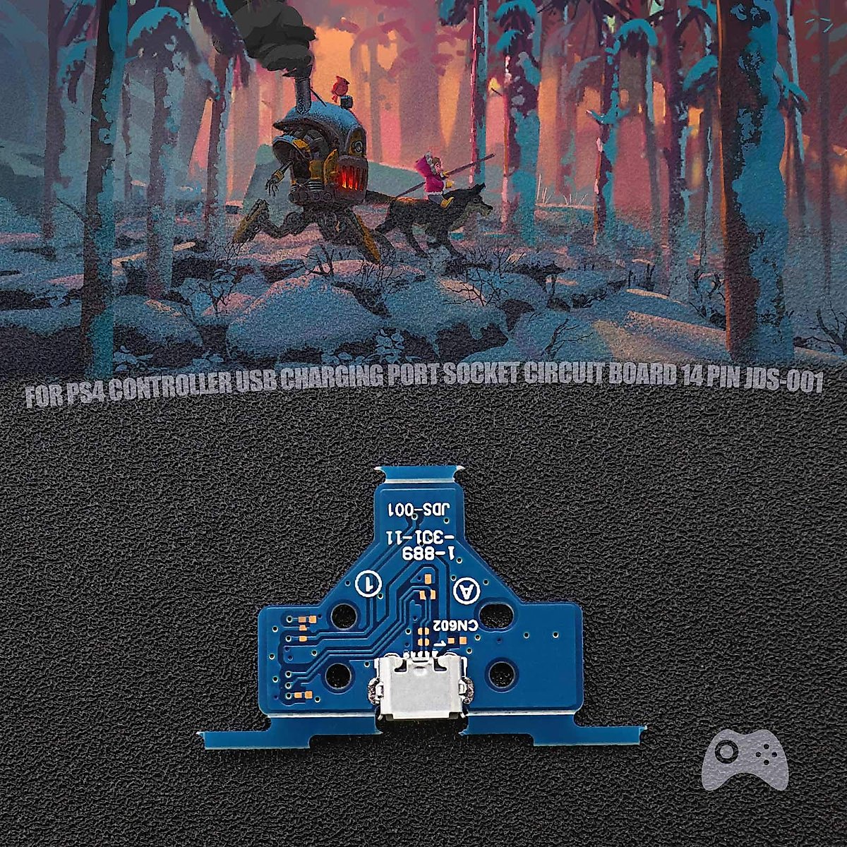 Create idea 2Set USB Charging Port Socket Board JDS-001 Compatible with PS4 V1 Wireless Controller with 14Pin Ribbon Cable
